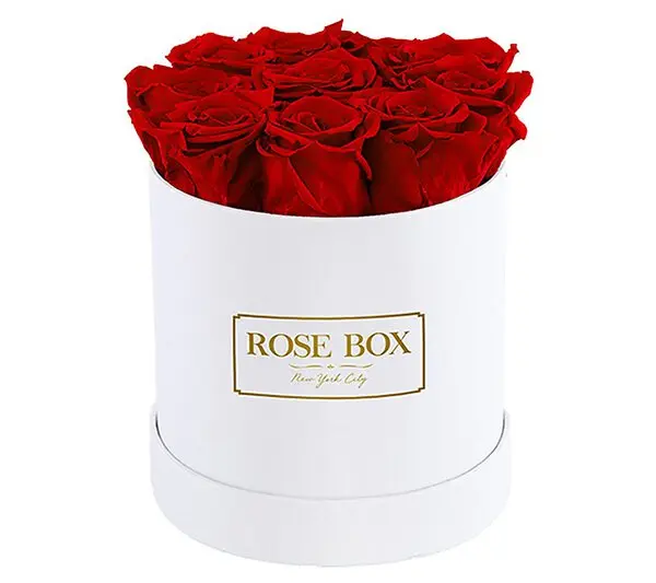 ROSE BOX NYC Rose Box Preserved Roses Small White Box - One-color