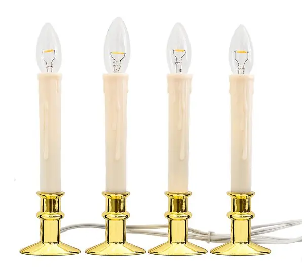 CELESTIAL LIGHTS Set Of 4 Plug In Led Window Hu Gger Candles - One-color