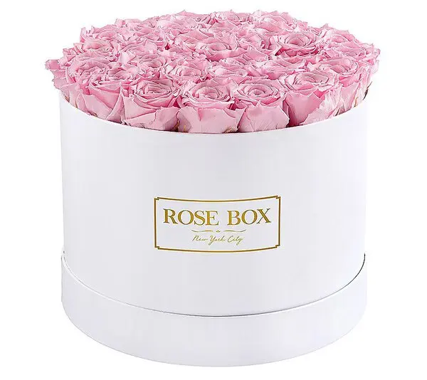 ROSE BOX NYC Rose Box Preserved Roses Large Round White Bo X - One-color