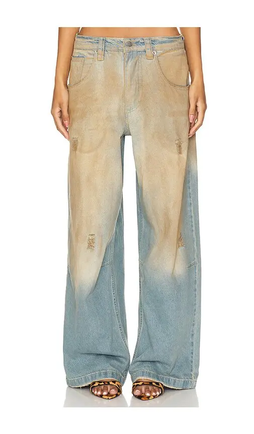 JADED LONDON Colossus Wide Leg Jeans - Muck