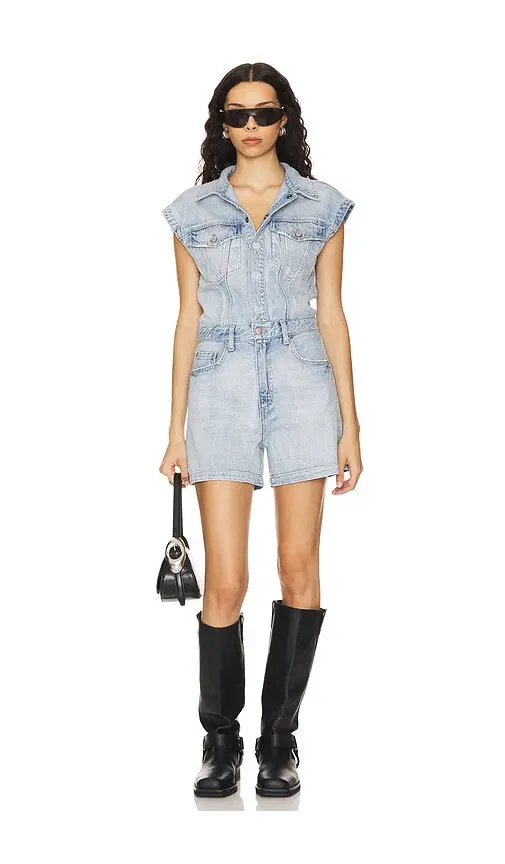 PISTOLA Lennox Denim Romper - Roma