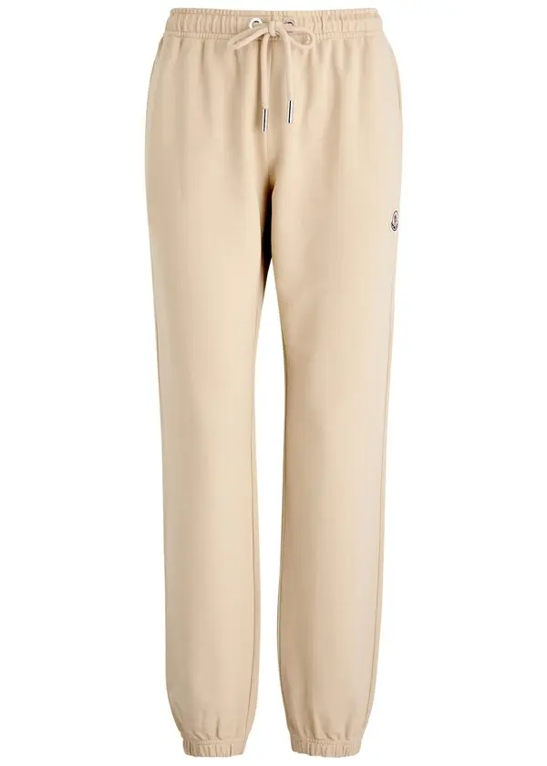 Moncler Logo Cotton Sweatpants - Cream