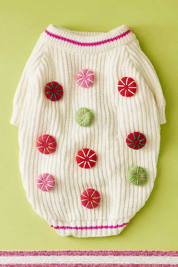 Anthropologie 3d Motif Pet Sweater