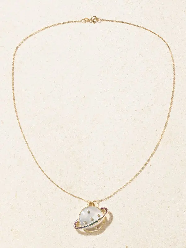 L’ATELIER NAWBAR The Rainbow Planet 18-karat Gold Multi-stone Necklace