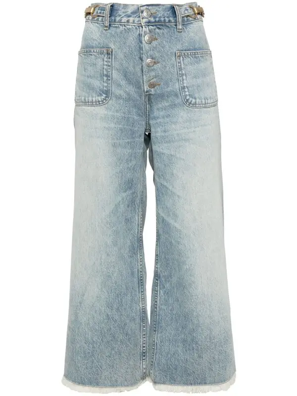 Stella Mccartney Wide-Leg Cropped Jeans In Blue 52% Off
