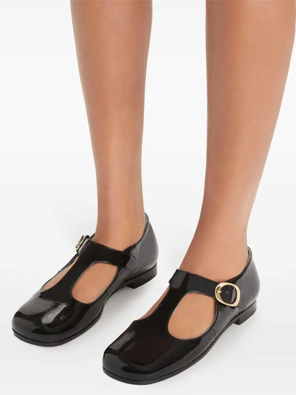 Tory Burch Violet T-strap Loafers - Black