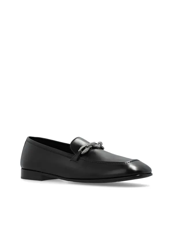 JIMMY CHOO Tilda Leather Loafers - Black