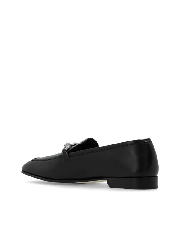 JIMMY CHOO Tilda Leather Loafers - Black