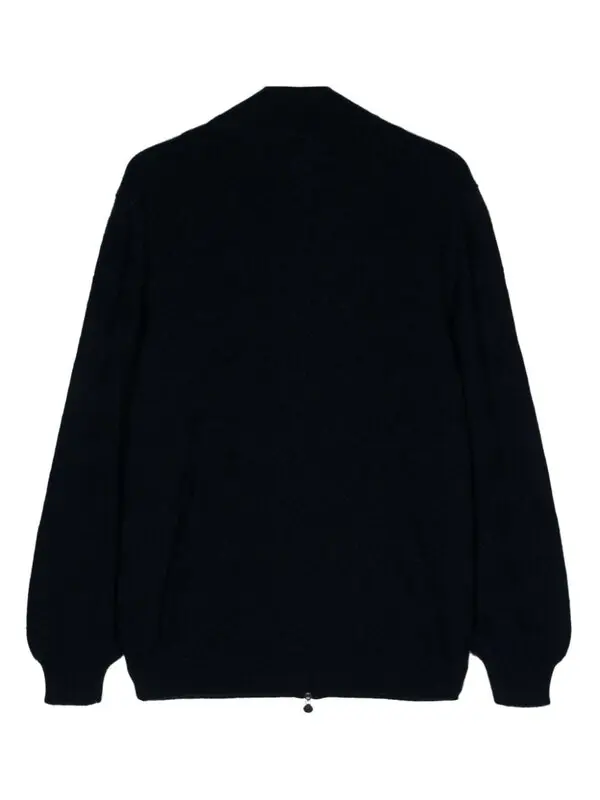 Kiton Chevron-knit Zip-up Cardigan