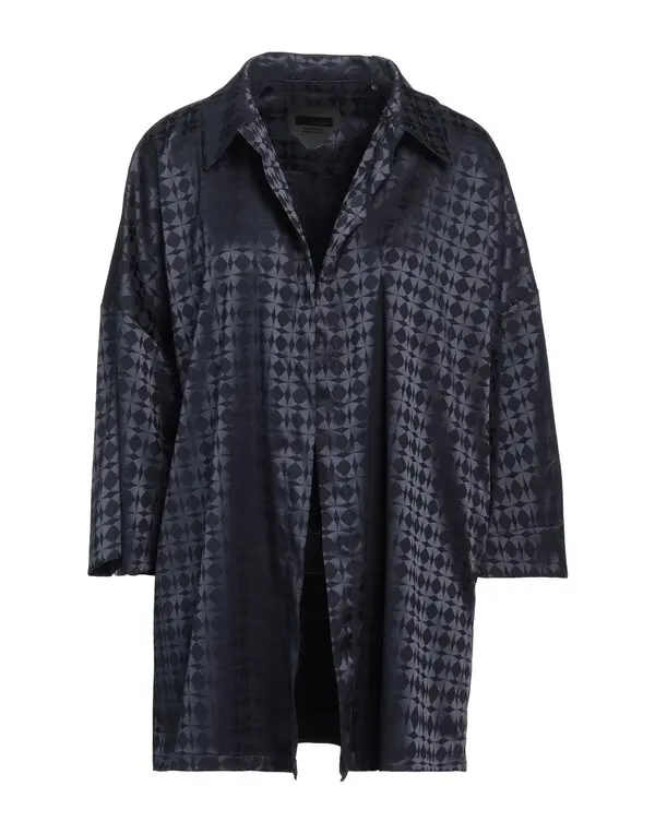 RRD Jacquard Satin Oversized Shirt - Navy