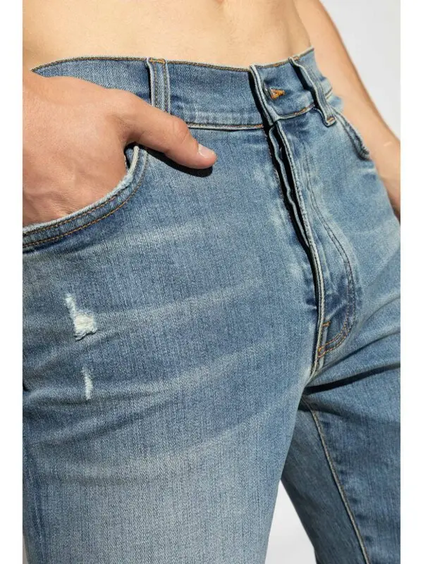 Amiri Stack Low-rise Skinny Jeans - Blue