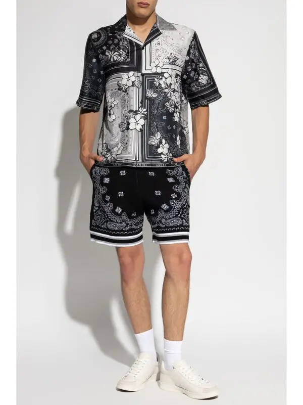 Amiri Floral-print Silk Shirt - Black