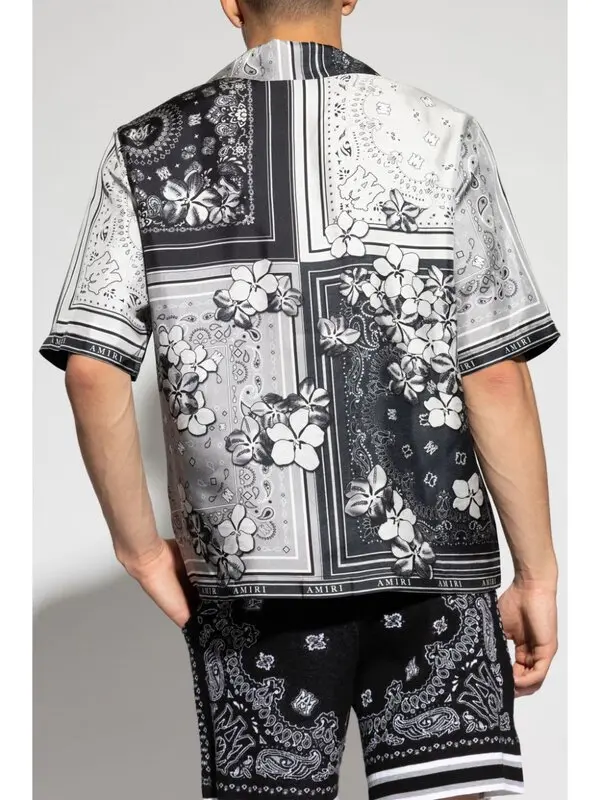 Amiri Floral-print Silk Shirt - Black