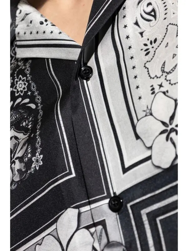 Amiri Floral-print Silk Shirt - Black