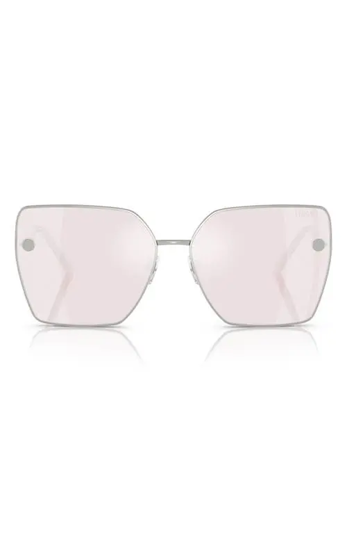 Versace 63mm Oversized Square Sunglasses - Silver
