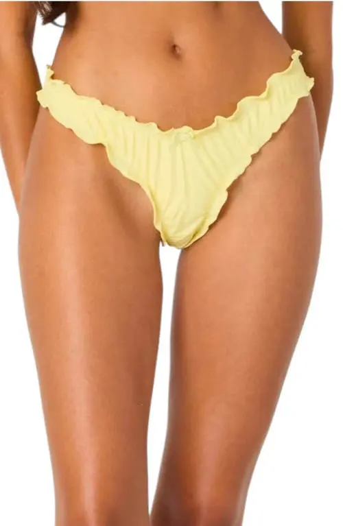 EDIKTED Ruffle Edge Bikini Bottom - Yellow