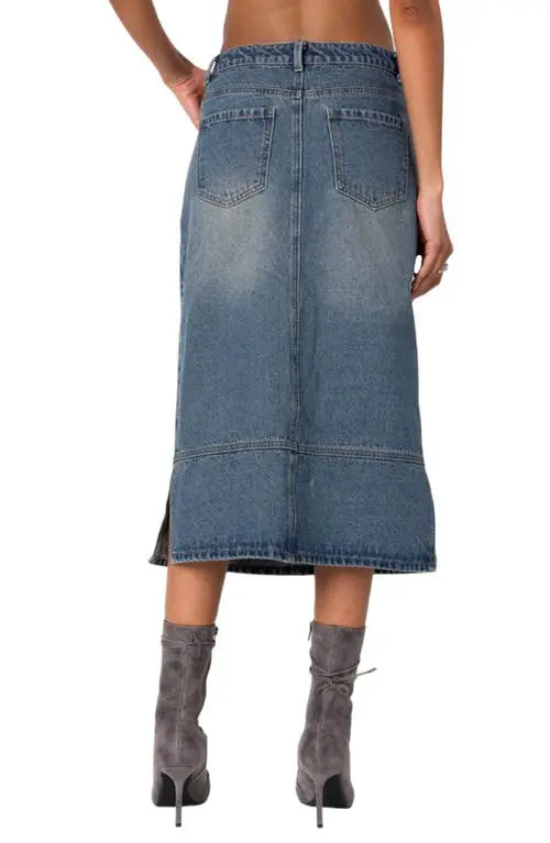 EDIKTED Lassy Denim Midi Skirt