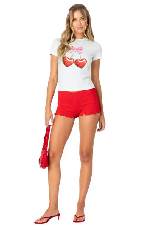 EDIKTED Valentina Smocked Shorts