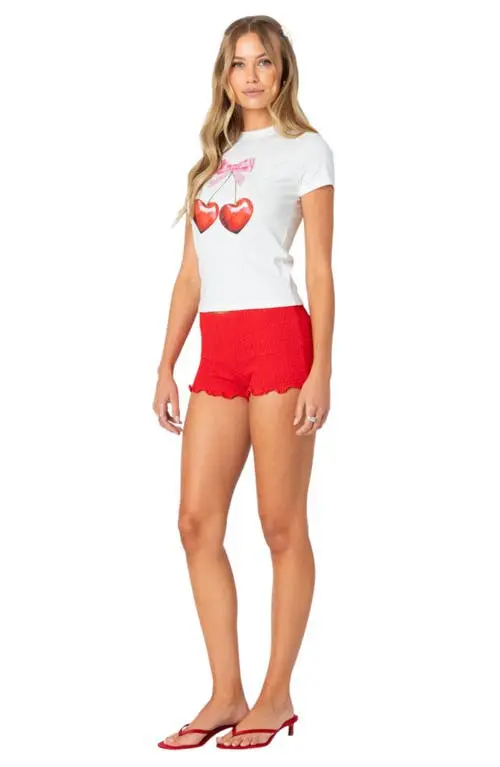EDIKTED Valentina Smocked Shorts