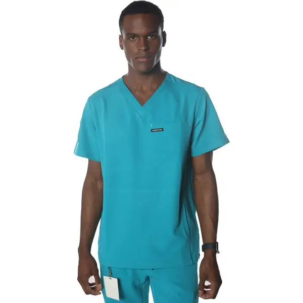 MEMBERS ONLY Manchester 3-pocket Scrub Top - Teal