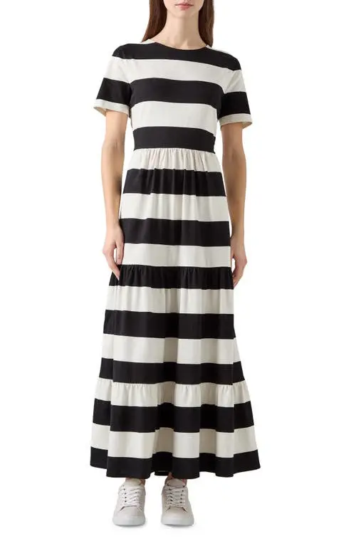 LK BENNETT Leigh Stripe Maxi Dress - Black Multi