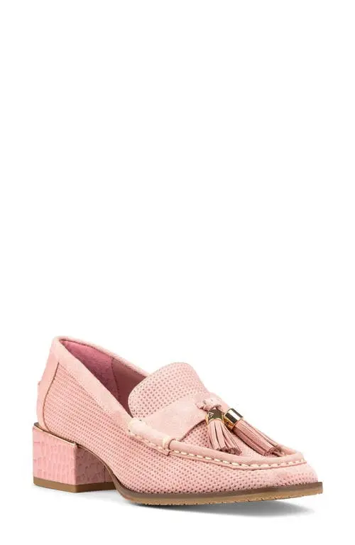 DONALD PLINER Moc-toe Suede Loafer - Rose