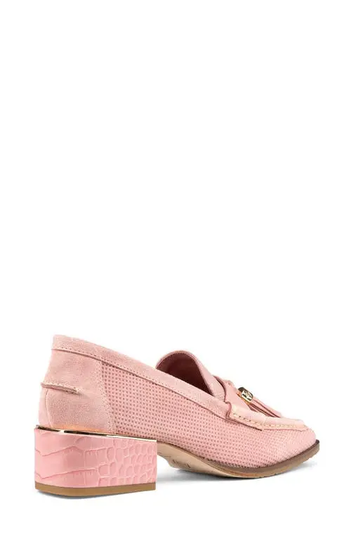 DONALD PLINER Moc-toe Suede Loafer - Rose