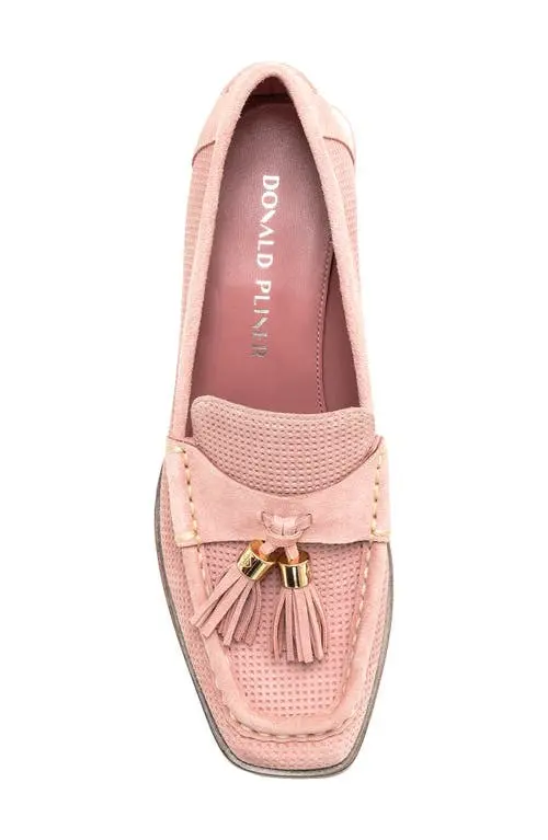 DONALD PLINER Moc-toe Suede Loafer - Rose