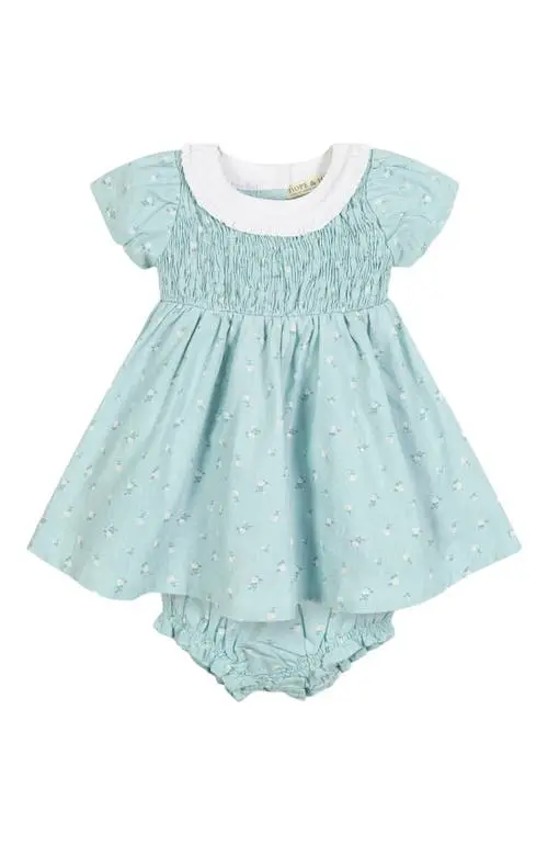 Hope & Henry Baby Linen Ruffle Collar Dress - Tea Room Floral | Editorialist