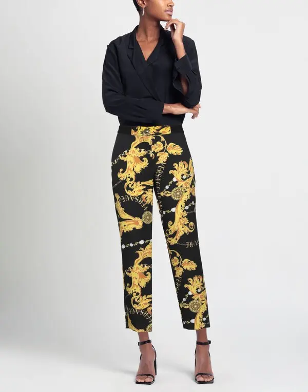 Versace Printed Straight-Leg Trousers In Black 49% Off