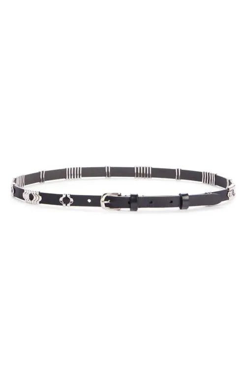Isabel Marant Odena Leather Belt - Black/silver