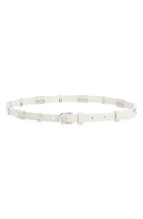 Isabel Marant Odena Leather Belt - Chalk/ Silver