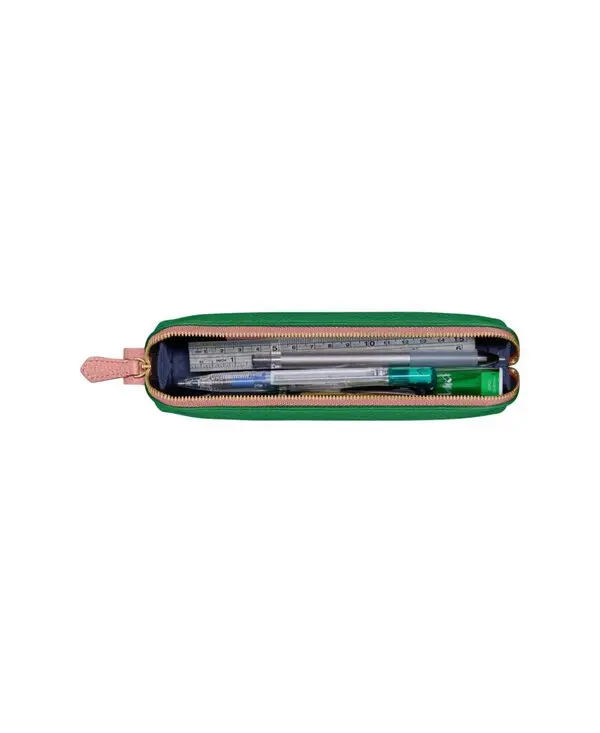 MAISON DE SABRE Leather Pencil Case - Emerald Lily