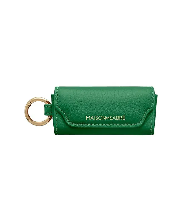 MAISON DE SABRE Leather Lipstick Charm - Emerald Lily