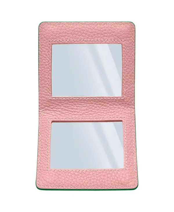MAISON DE SABRE Leather Compact Mirror - Emerald Lily