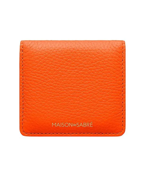 MAISON DE SABRE Leather Compact Mirror - Manhattan Sandstone