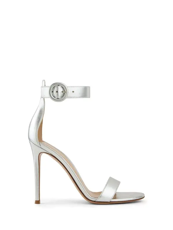 GIANVITO ROSSI Portofino 105 Sandals - Silver Nappa