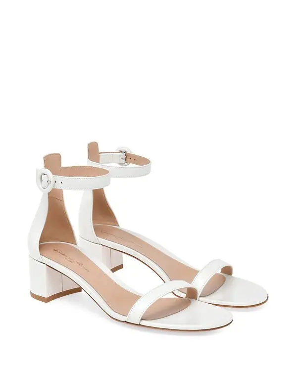 GIANVITO ROSSI Gaeta 45 Sandal - White Nappa Leather