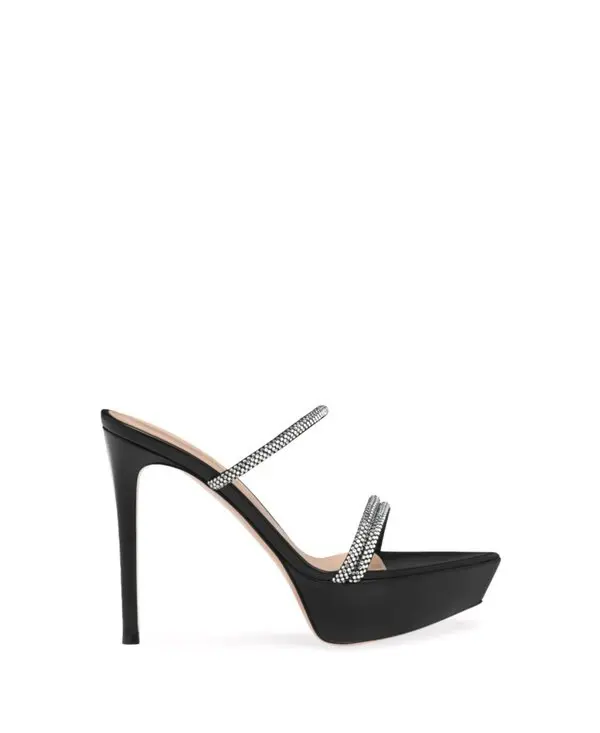 GIANVITO ROSSI Cannes Platform Mules - Black