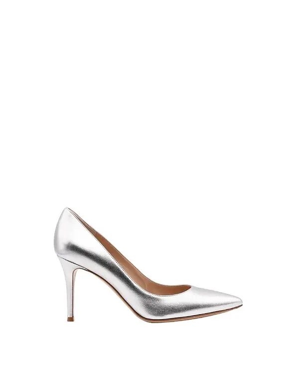 GIANVITO ROSSI 85 Pumps - Silver Leather
