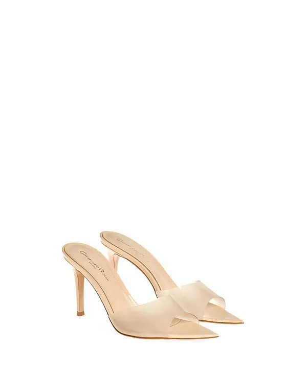 GIANVITO ROSSI Elle 85 Mules - Neutrals