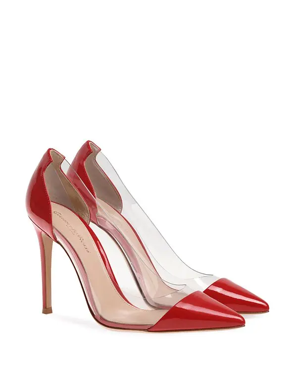 GIANVITO ROSSI Plexi Pumps - Dark Red