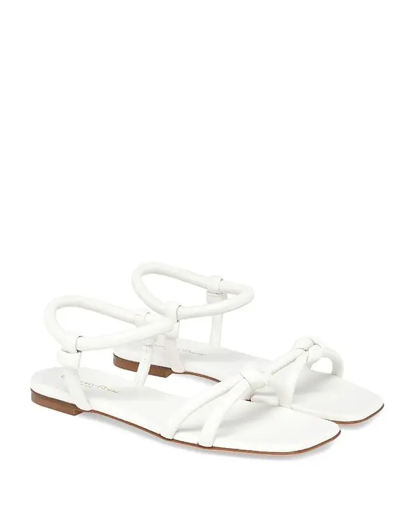 GIANVITO ROSSI Juno 05 Flat Sandals - White Leather