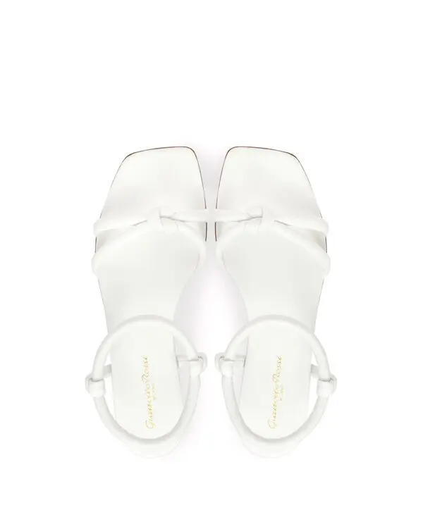 GIANVITO ROSSI Juno 05 Flat Sandals - White Leather