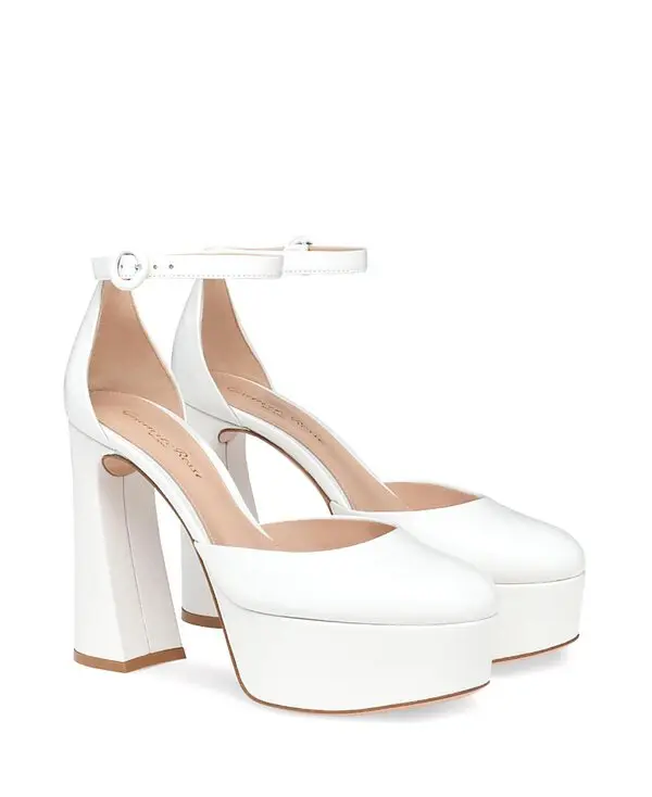 GIANVITO ROSSI Holly D'orsay Pumps - White Nappa Leather