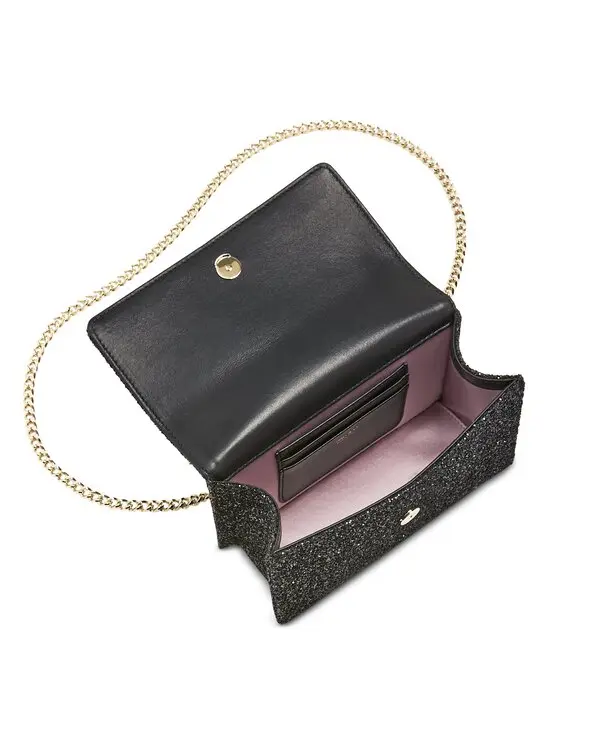 Jimmy Choo Bohemia Glitter Shoulder Bag In Black/Light Gold - 40 