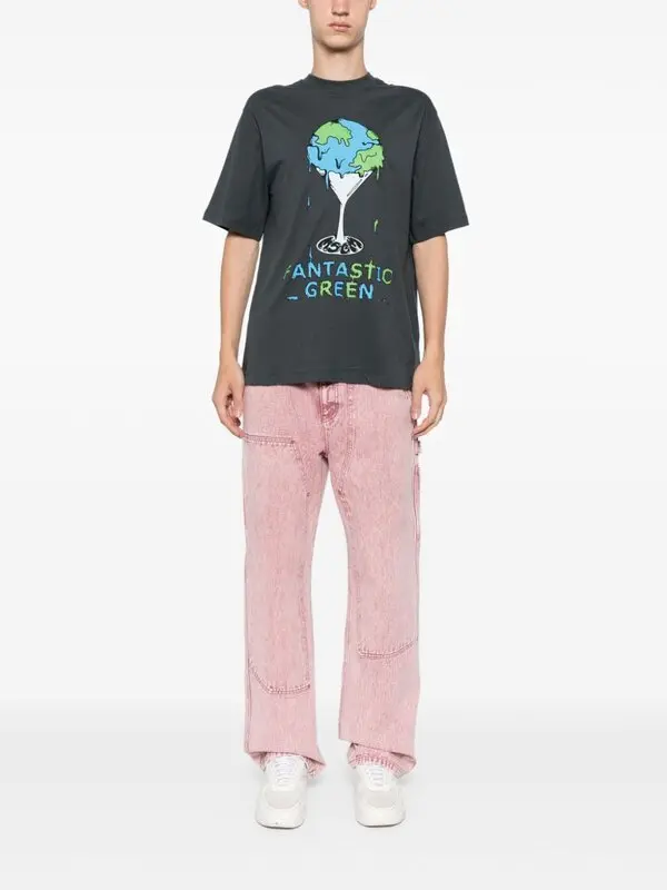 MSGM Graphic-print Cotton T-shirt