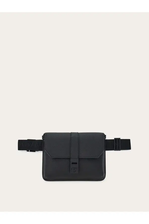 FERRAGAMO Belt Bag With Gancini Buckle - Black