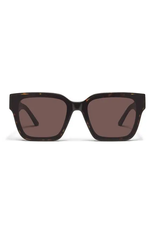 Quay Drive In 66mm Square Sunglasses - Dark Tort/ Brown