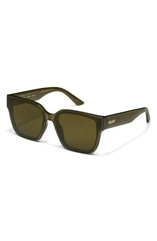 Quay Drive In 66mm Square Sunglasses - Olive/olive